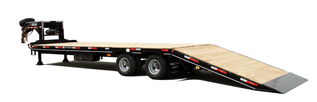 Safety Focused Option, Deck-Over Tag Elec/Hyd Beavertail Felling Trailers