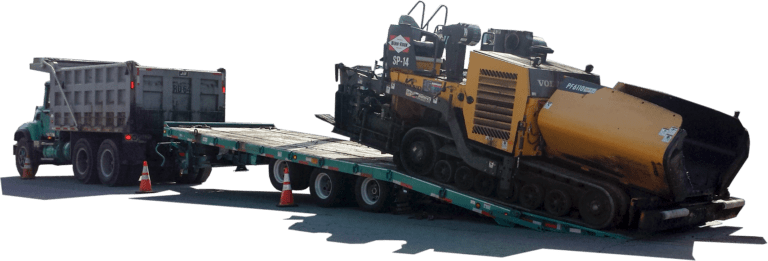 Paving Contractors Trust Felling Trailers to Haul Their Equipment.